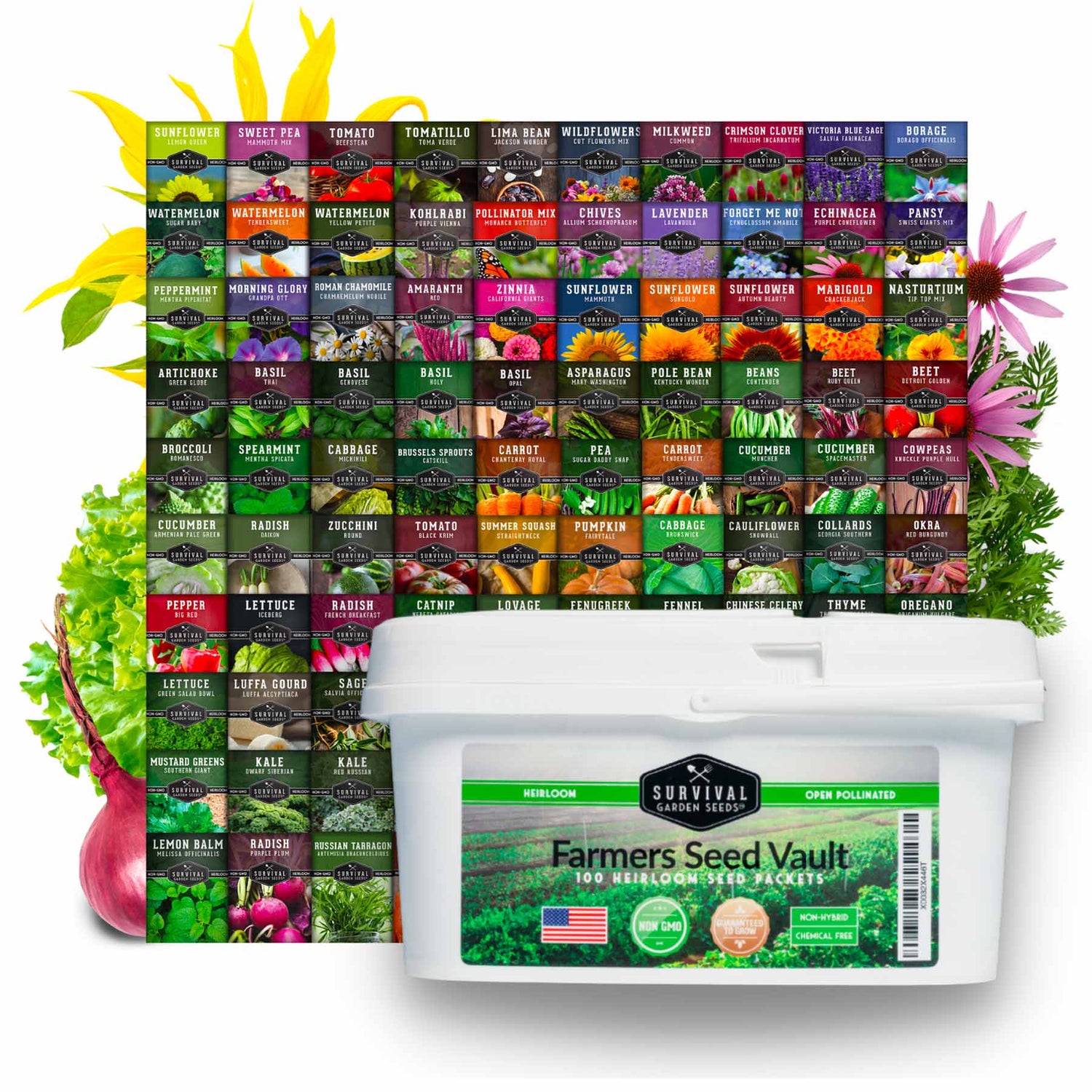 Farmers Seed Collection - 100 Seed Packets – SurvivalGardenSeeds