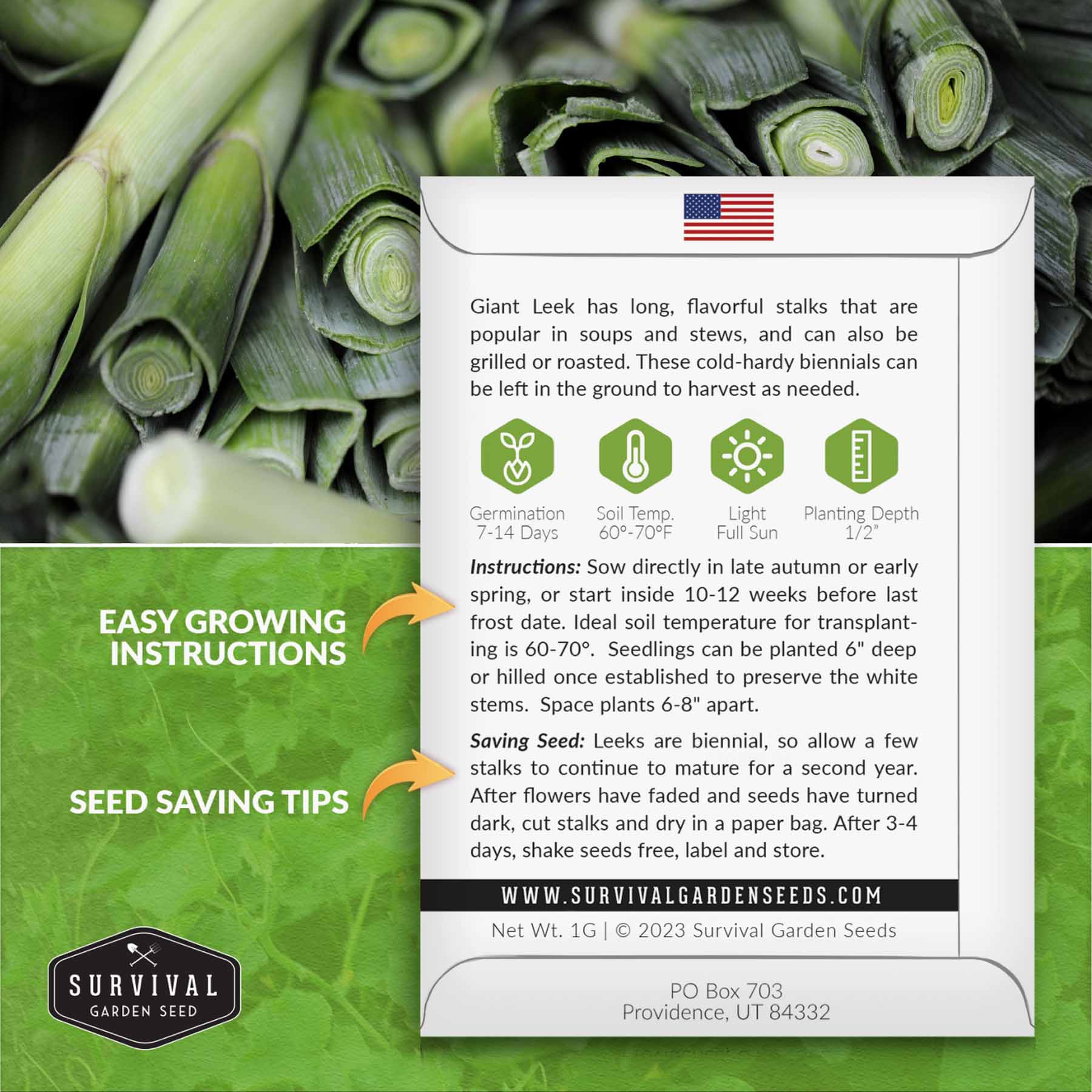 Giant Leek Seeds - All American Award Winner - SurvivalGardenSeeds