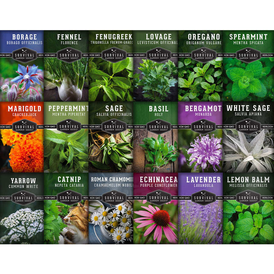 Medicinal Herb Seed Collection 18 Herbs Survivalgardenseeds