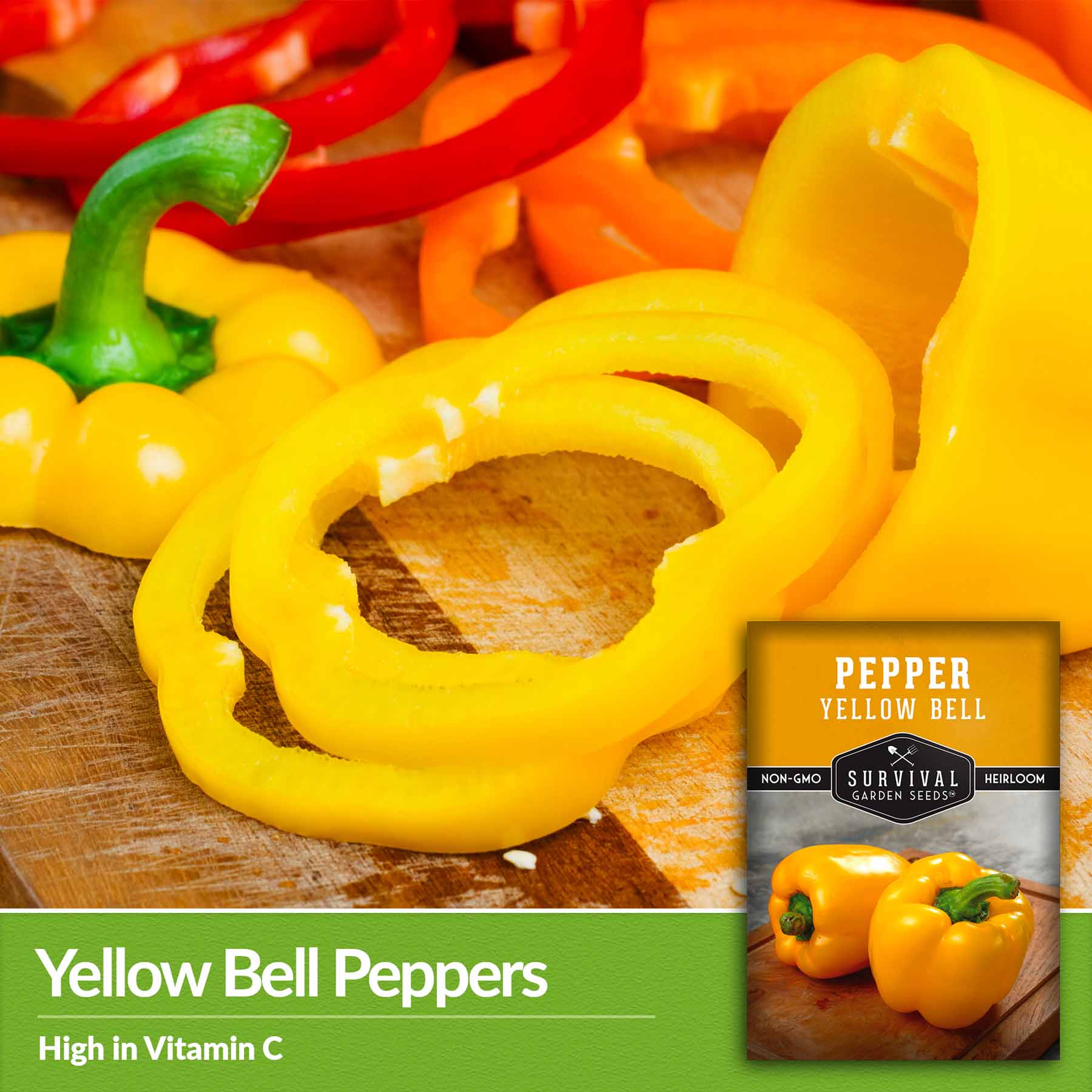 Yellow Bell Pepper Seed - Sweet Bell Pepper - SurvivalGardenSeeds