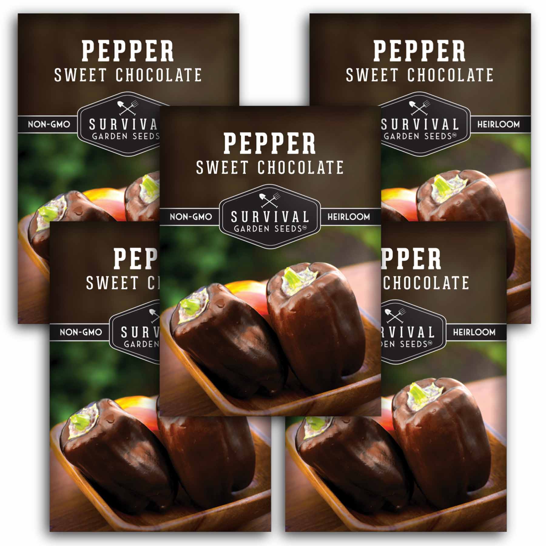 Sweet Chocolate Pepper Seeds - Brown Bell Pepper - SurvivalGardenSeeds