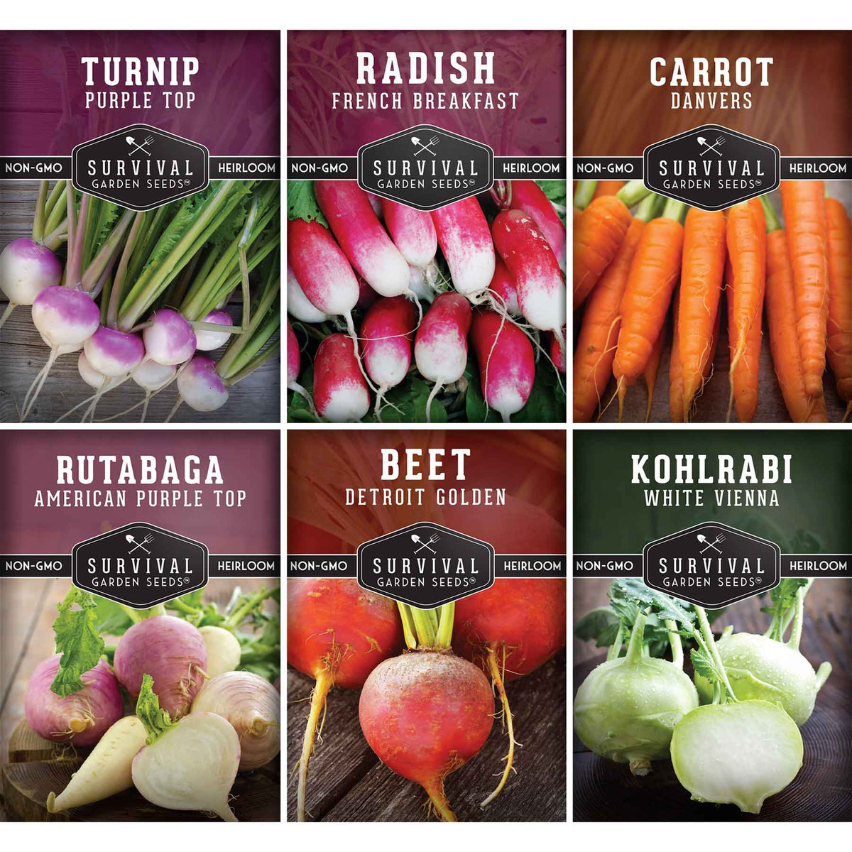 Root Vegetable Seed Collection - 6 Packets – SurvivalGardenSeeds