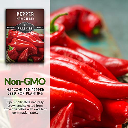 Marconi Red Pepper Seed for Planting - SurvivalGardenSeeds